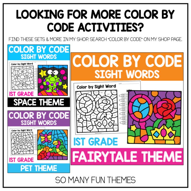 Fairytale Sight Word Color by Code | First & Second Grade | No Prep ...