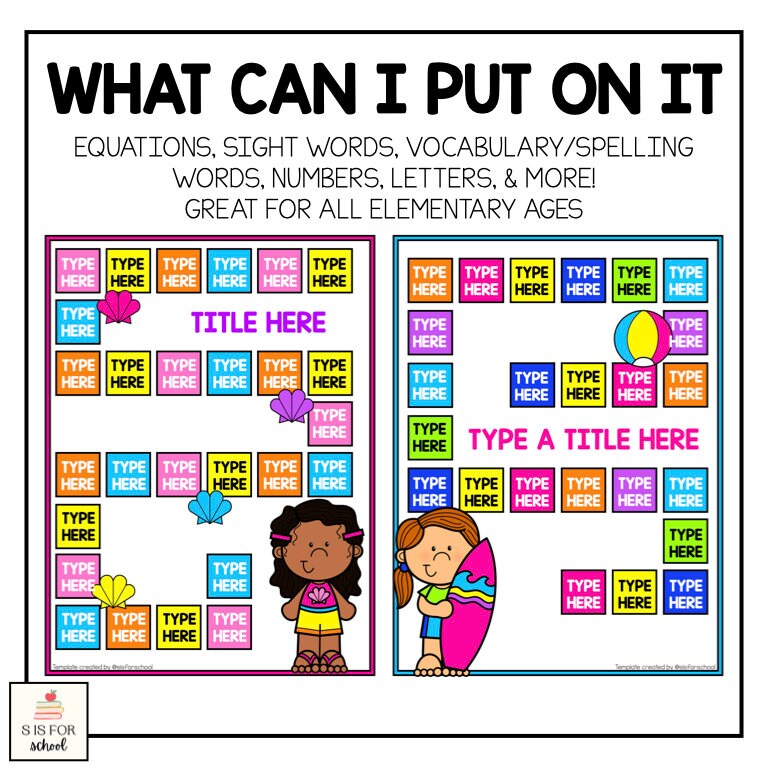 6 Editable Summer Board Games for Any Elementary Grade/subject ...