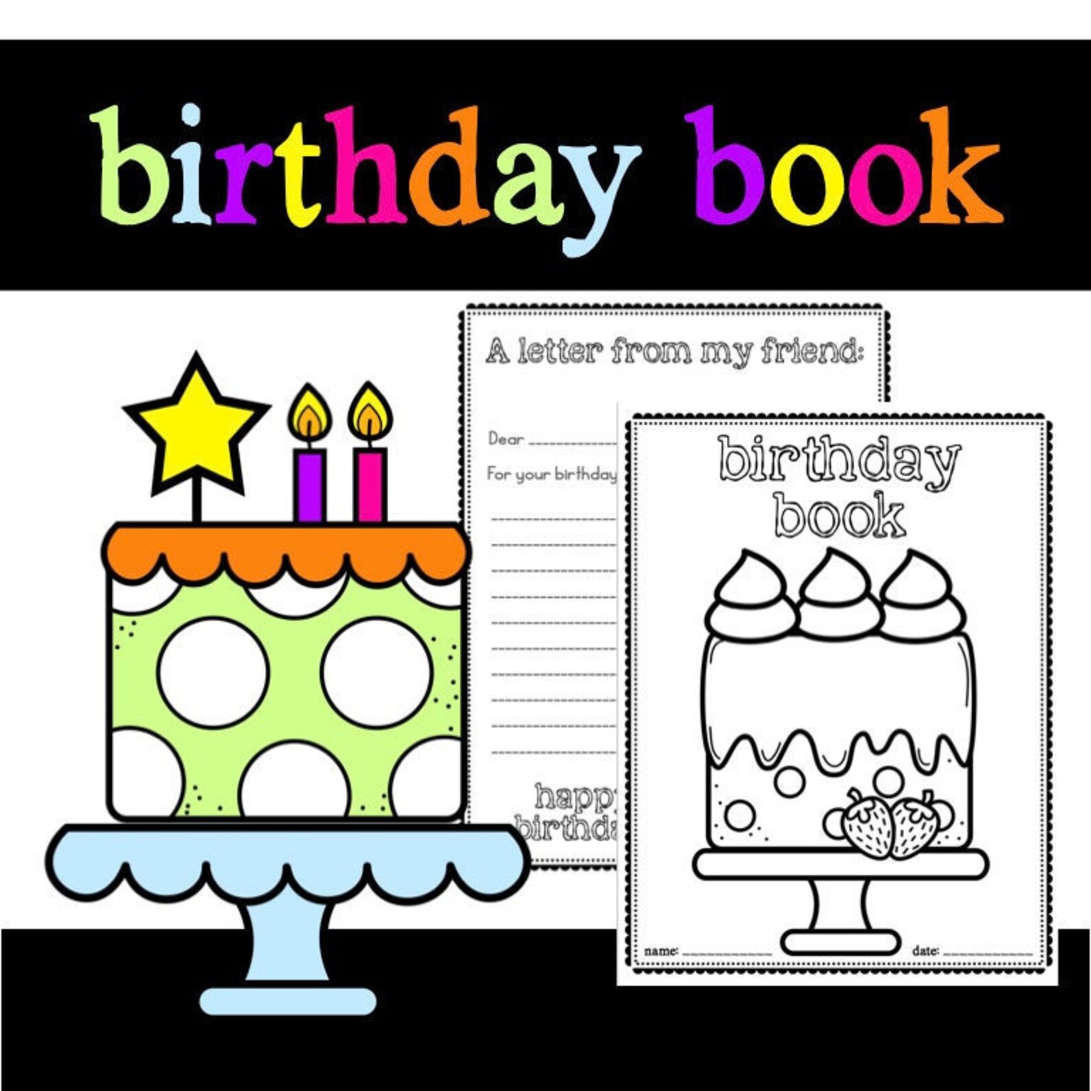 Birthday Book for Elementary Classrooms & Students, Writing Letters - Etsy