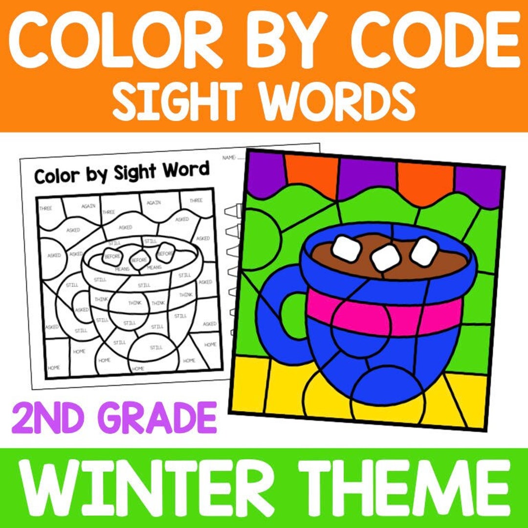 2nd Grade Sight Word Color by Code: Winter Edition - Etsy
