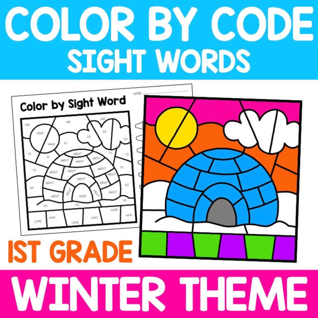 1st Grade Sight Word Color by Code: Winter Edition - Etsy Australia