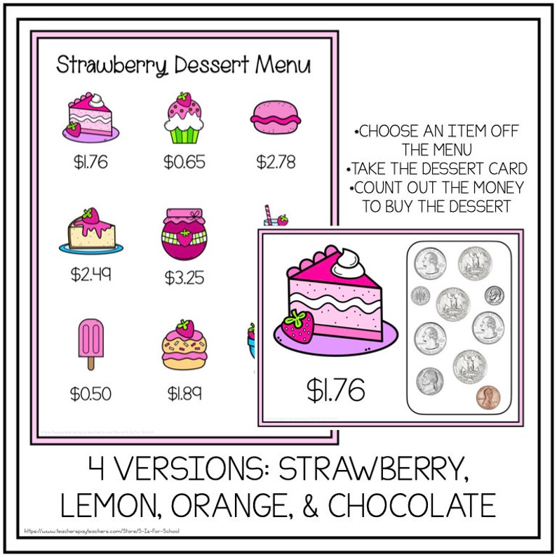 Counting Money Math Centers, Let's Play Dessert Shop, Counting Coins ...