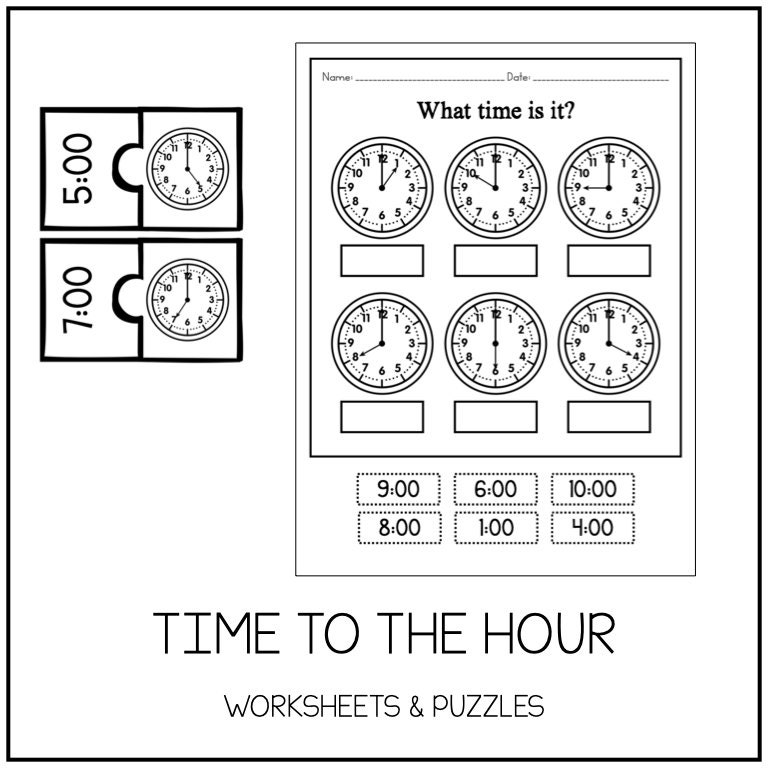 Telling Time Worksheet Packet, First Grade Math Practice Pages, Clocks ...