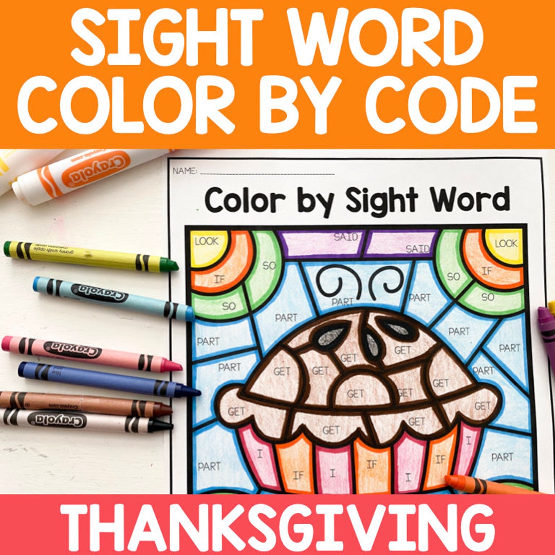 1st Grade Thanksgiving Sight Word Color by Code No Prep Sight - Etsy
