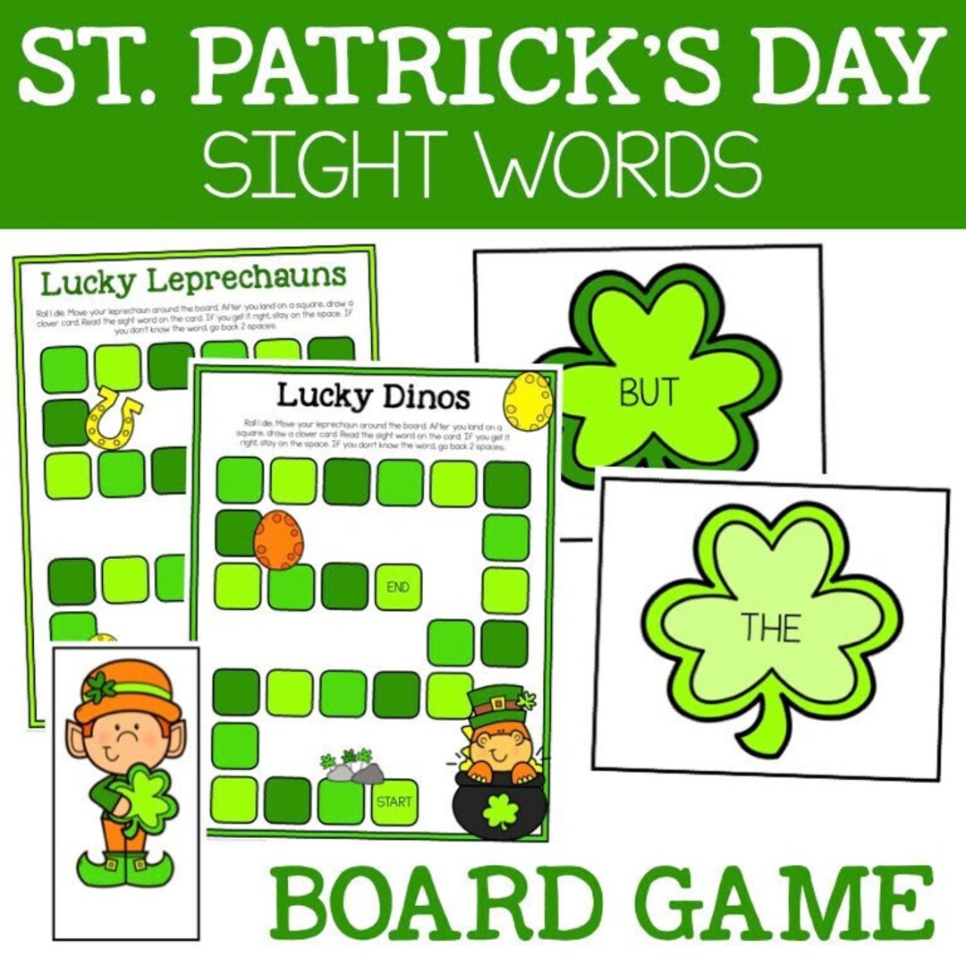 St. Patrick's Day Sight Word Game, Lucky Leprechaun Literacy Activity ...