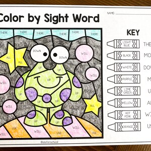 Outer Space Sight Word Color by Code | First & Second Grade | No Prep ...