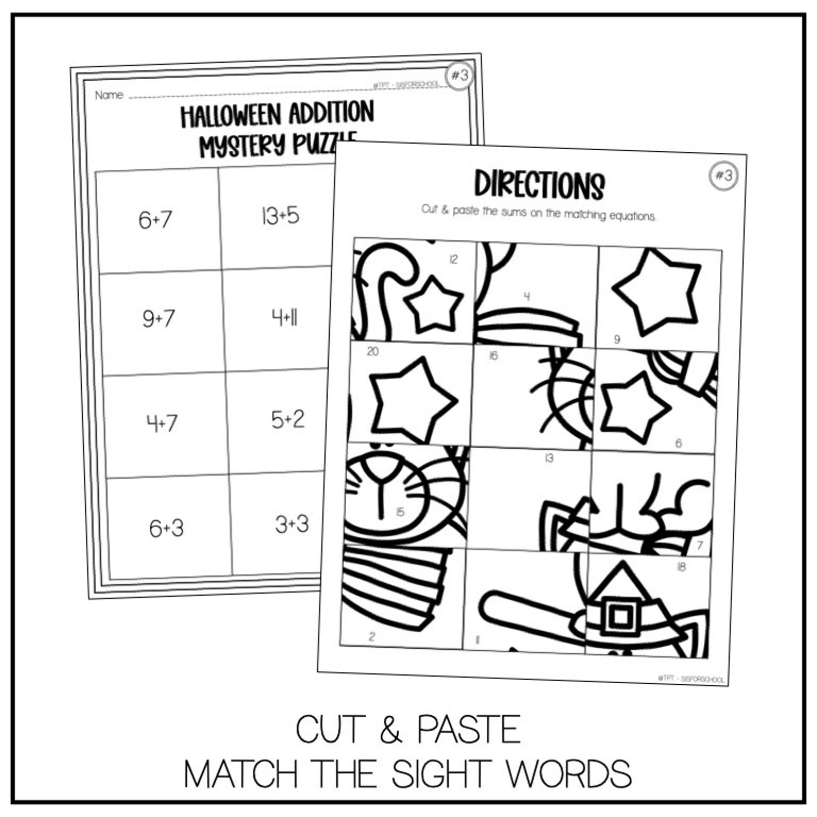 Addition Within 20 Worksheets for 1st Graders, Halloween Math Mystery ...