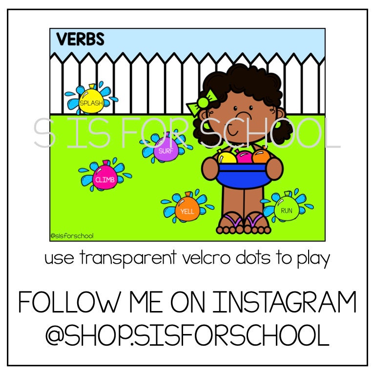 Nouns & Verbs Word Sort Busy Book Learning Mats: Parts of Speech ...