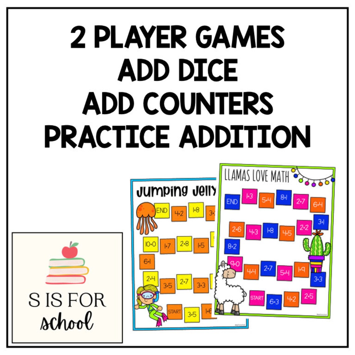 Addition to 10 Board Games, 15 Printable Math Games for Centers, First ...