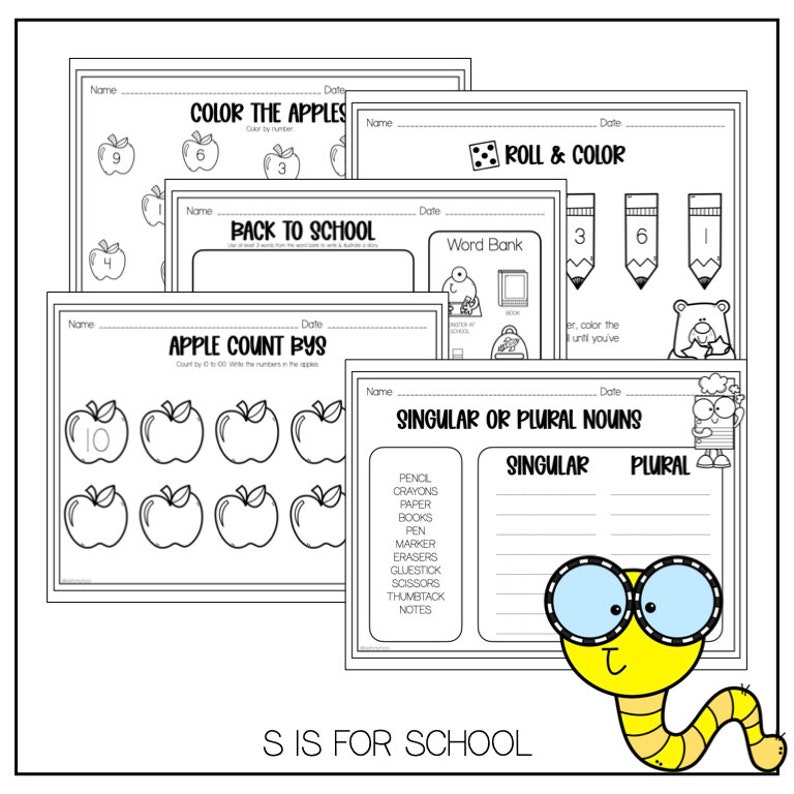 2nd Grade No Prep Worksheets, Back to School Printables, Early Finisher ...