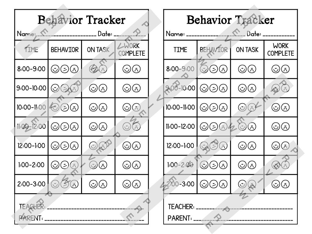 Behavior Tracker for Elementary Classrooms - Etsy