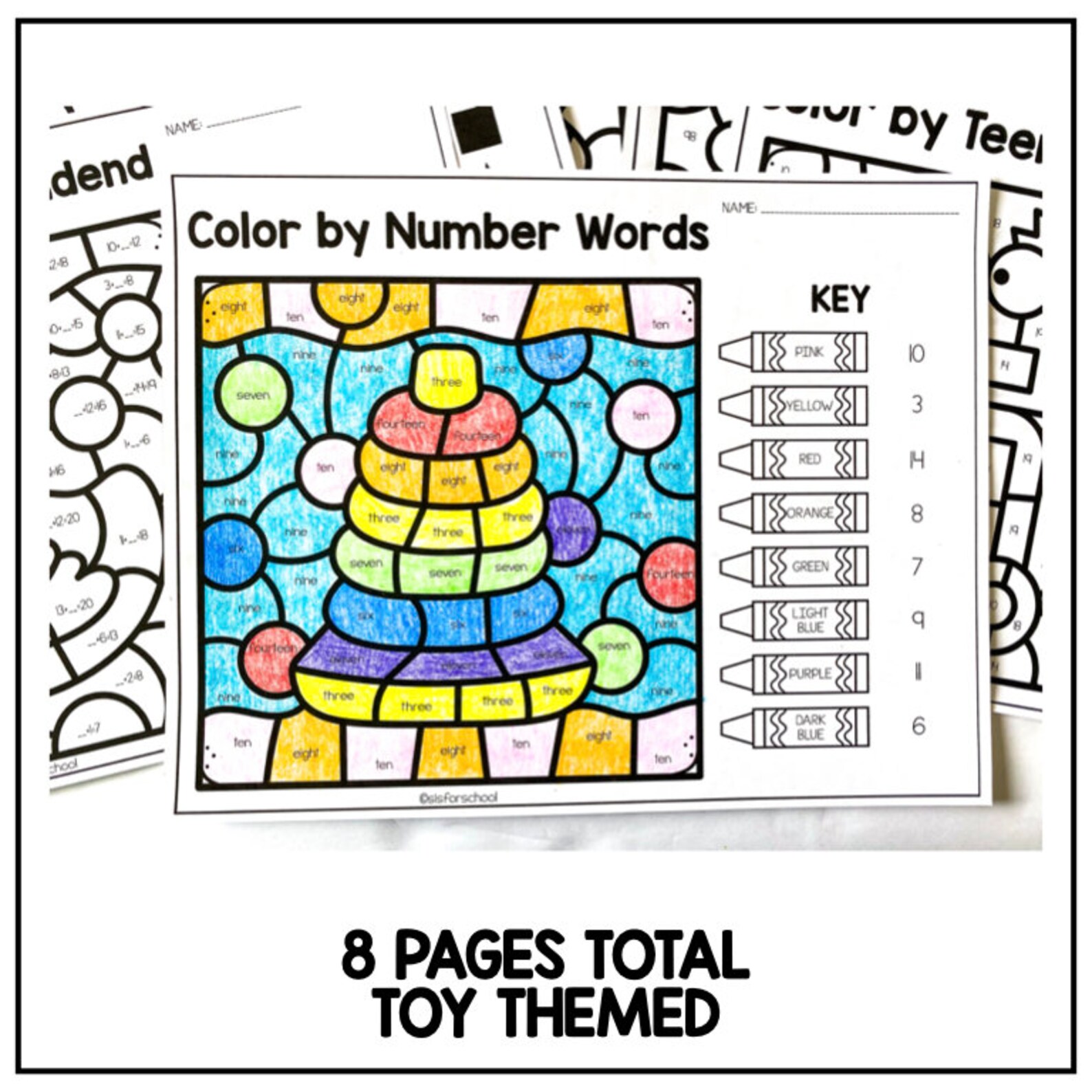 1st Grade Math Color by Code Worksheets, Addition Subtraction Shapes ...