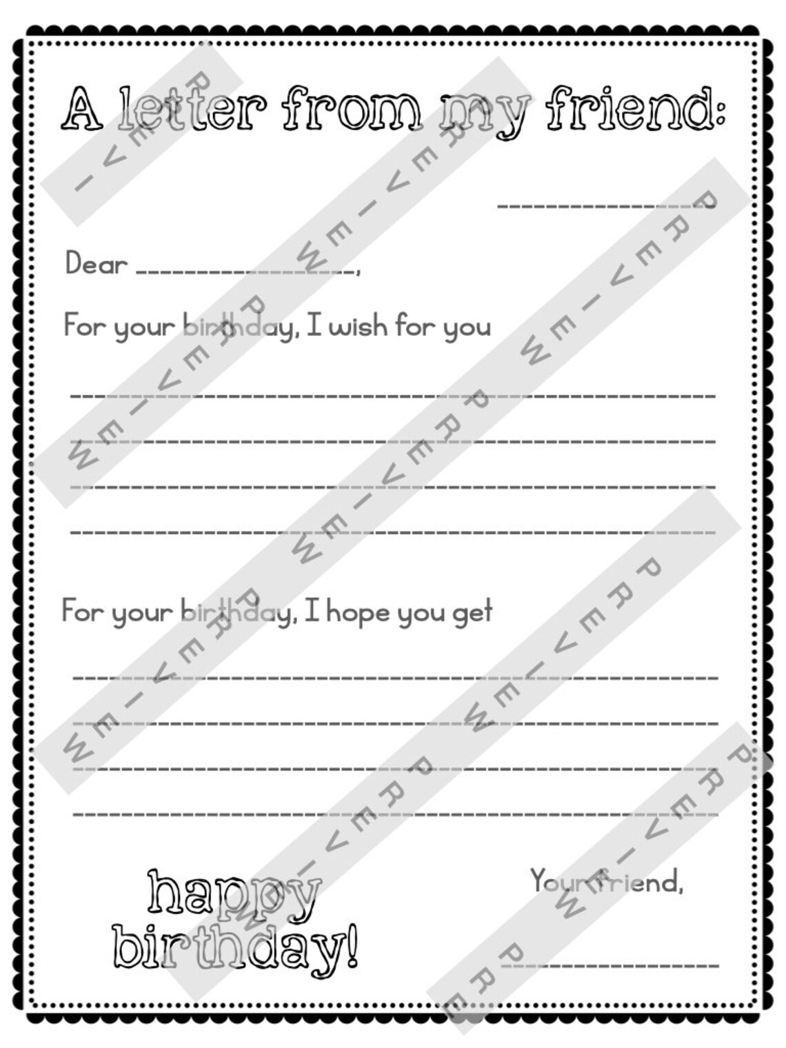 Birthday Book for Elementary Classrooms & Students, Writing Letters - Etsy