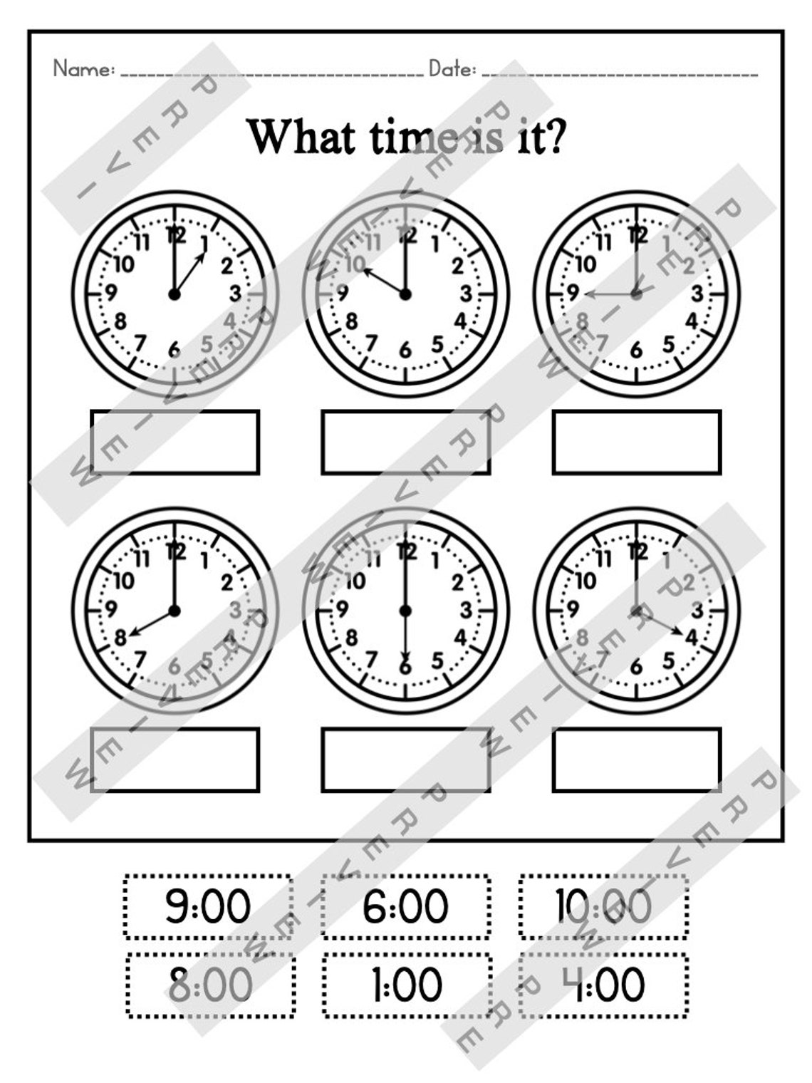 Telling Time Worksheet Packet First Grade Math Practice - Etsy
