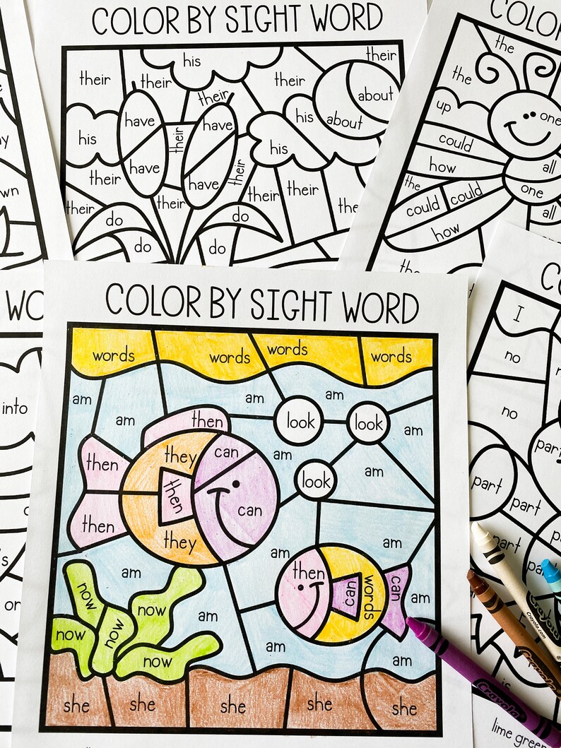Pond Life Sight Word Color by Code for First & Second Grade, No Prep ...
