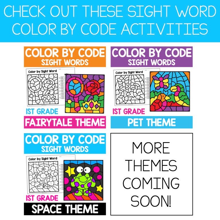 Pond Life Sight Word Color by Code for First & Second Grade, No Prep ...