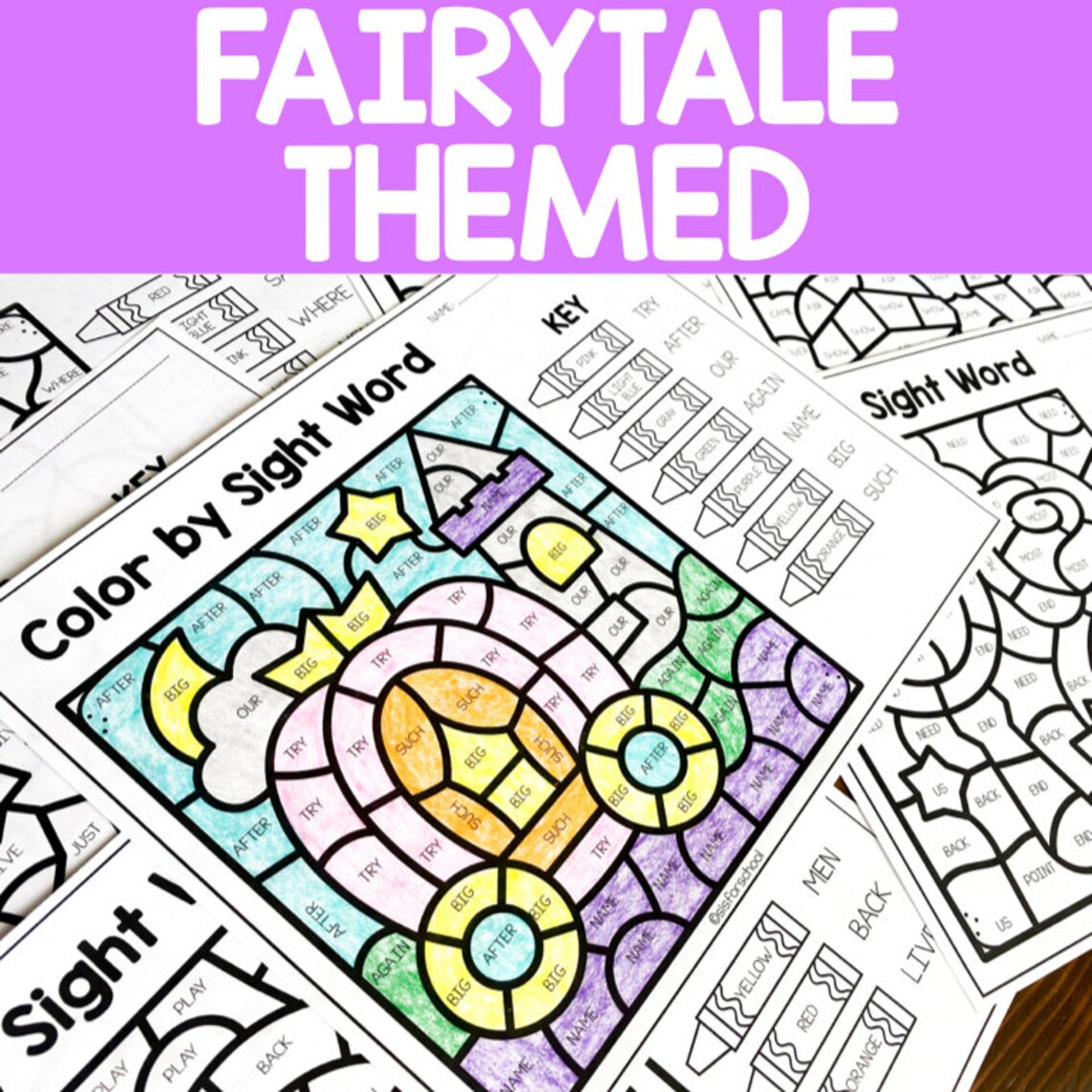 Fairytale Sight Word Color by Code | First & Second Grade | No Prep ...