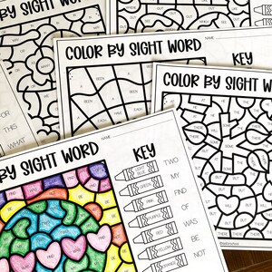 Sight Word Color by Code Worksheets, 1st Grade Earth Day, No Prep ...