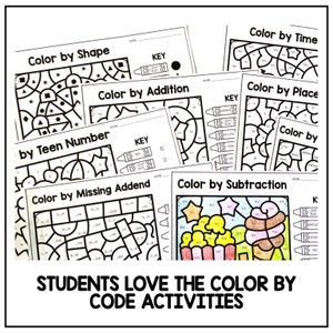 1st Grade Math Color by Code: Circus Edition Addition Subtraction ...