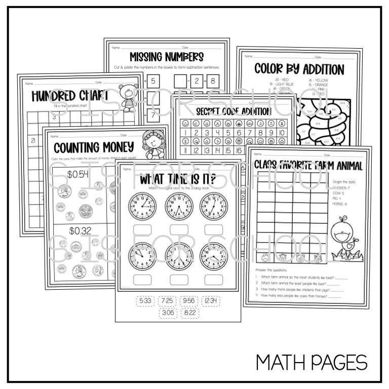 Early Finisher Worksheet Packet, Math & Literacy No Prep Pages, First ...