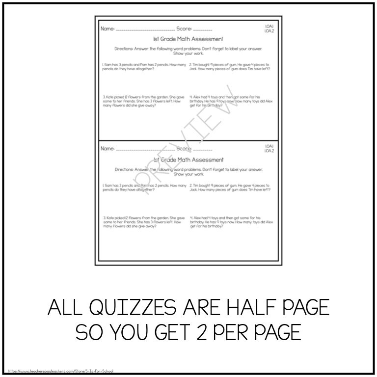 First Grade Common Core Math Assessments, 1st Grade Math Worksheets - Etsy