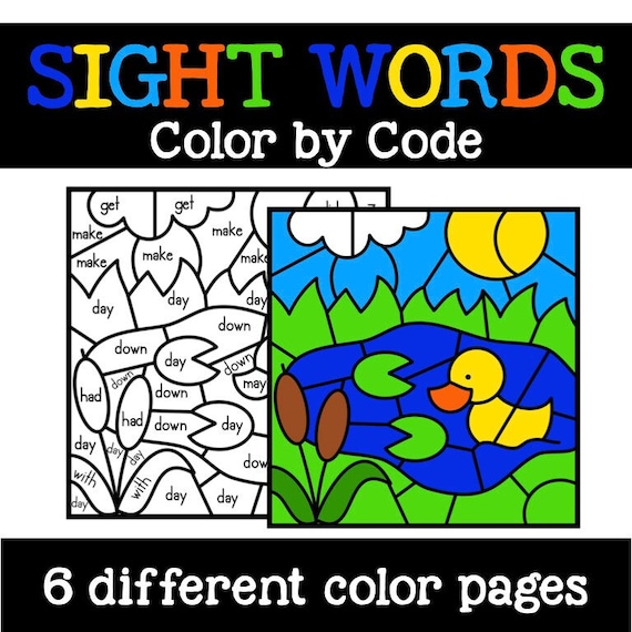 Pond Life Sight Word Color by Code for First & Second Grade | Etsy