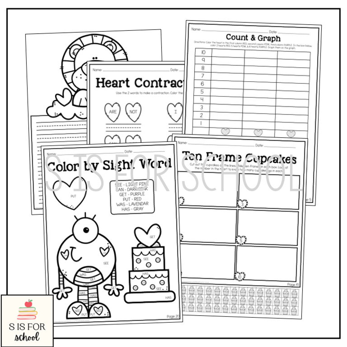 Valentine's Day No-prep, Early Finisher Worksheets, February Math and ...