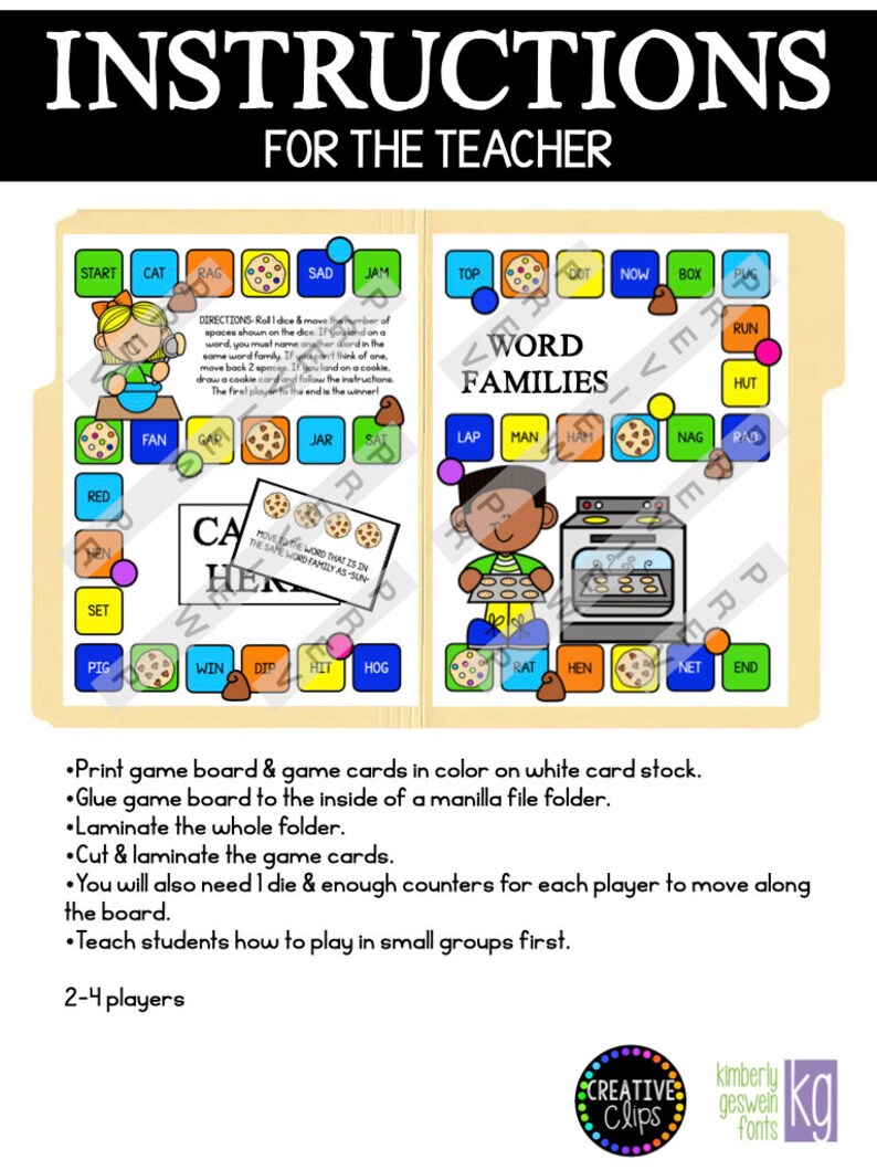 CVC Word Family Literacy Centers for First & Second Grade, Low Prep ...