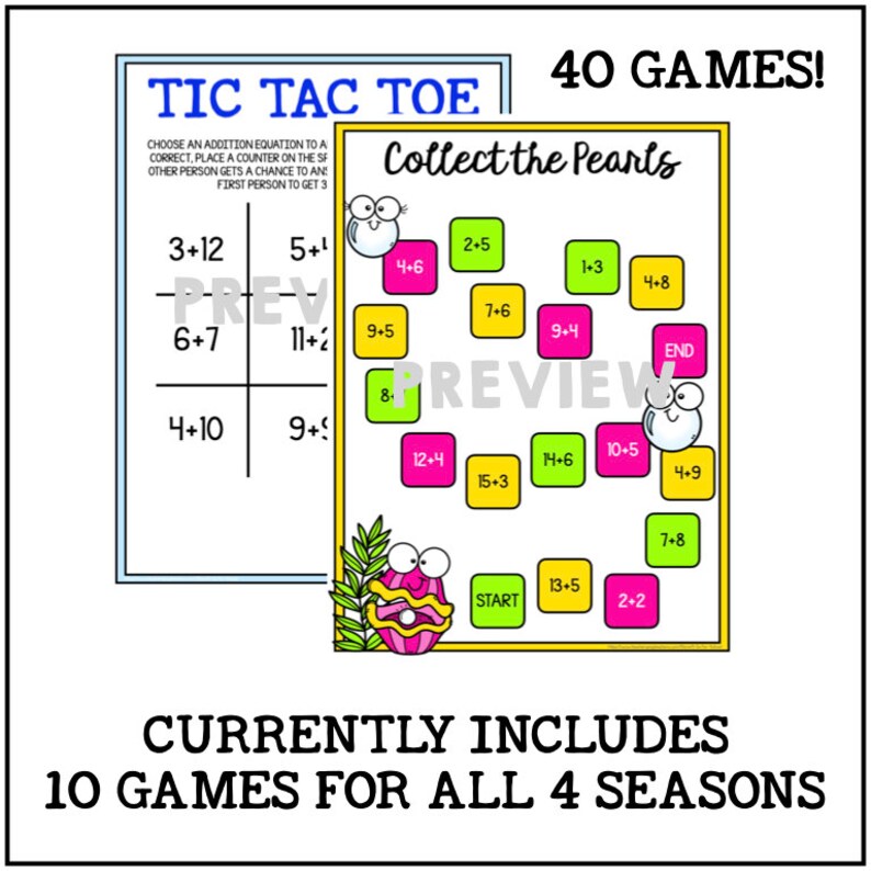 Seasonal Math Board Games addition to 20 Fall Autumn - Etsy