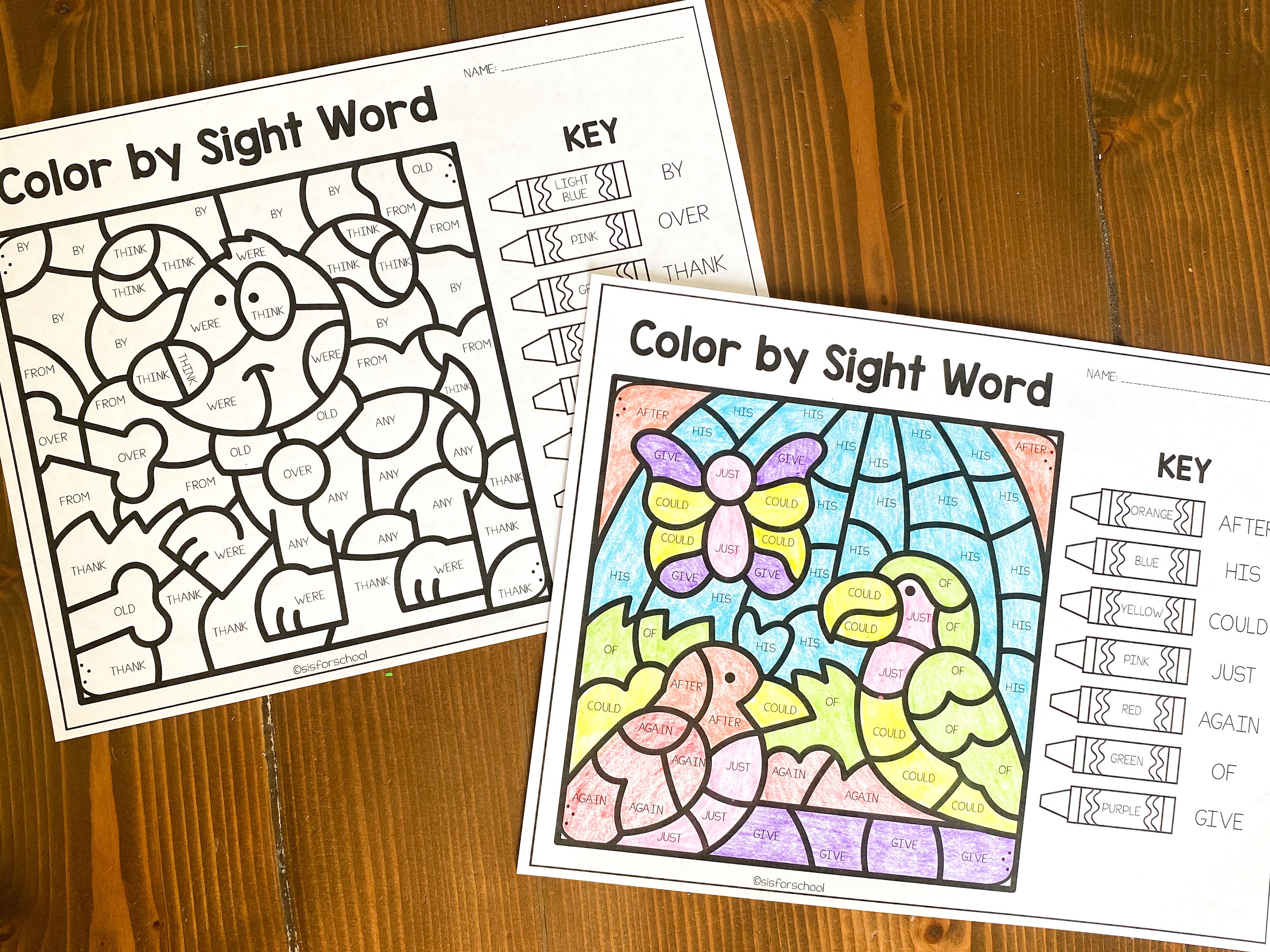 Printable Color by Code Pages: 1st Grade Sight Words, No Prep High ...