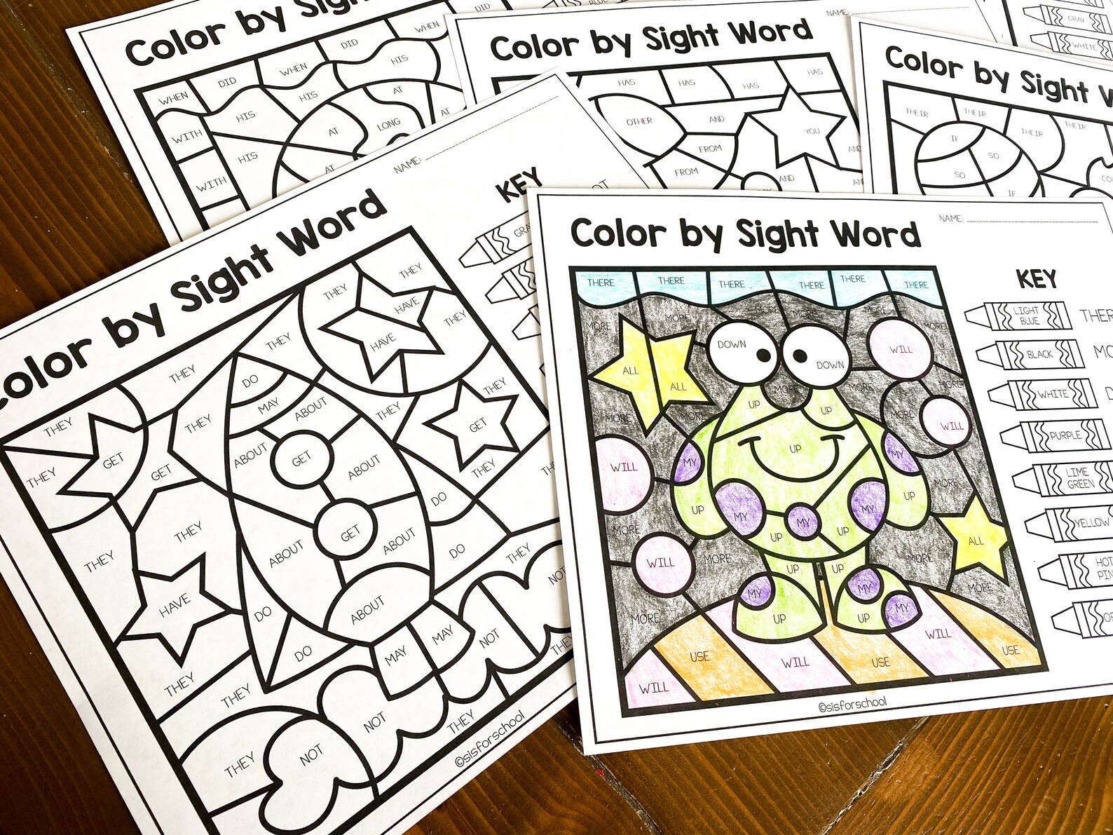 Outer Space Sight Word Color by Code | First & Second Grade | No Prep ...