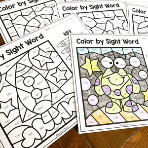 Outer Space Sight Word Color by Code | First & Second Grade | No Prep ...