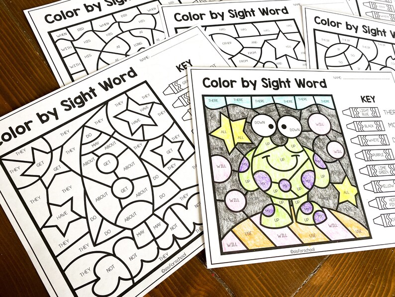 Outer Space Sight Word Color by Code | First & Second Grade | No Prep ...
