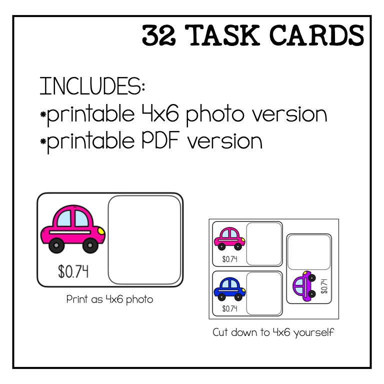 52 Coin Counting Task Cards, Shopping for Toys, Money Math Centers for ...