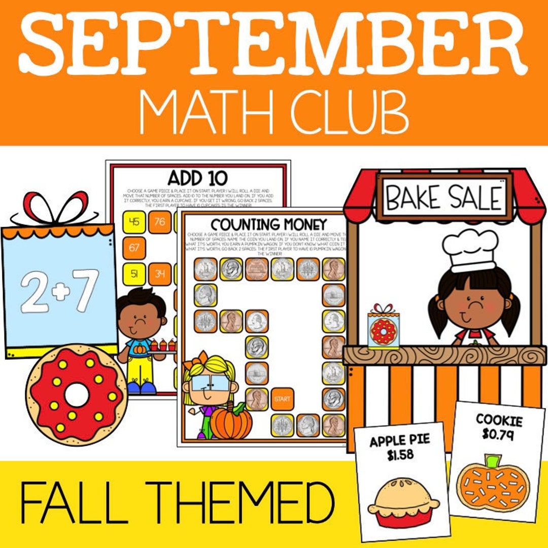 September Math Club: Fall Themed Math Activities, First Grade Centers ...