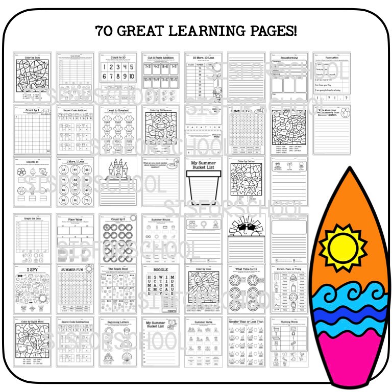 70 Page Summer Early Finisher Worksheet Packet, Math & Language Arts ...