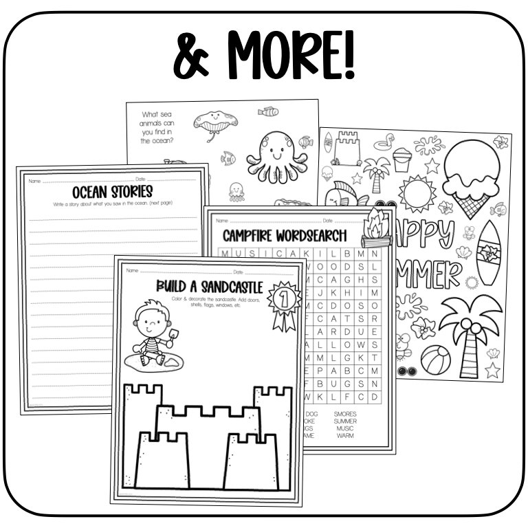 Printable Summer Activities for Kids, Summer Party, Word Search ...