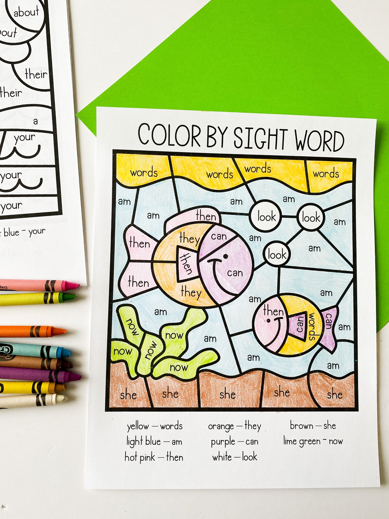 Pond Life Sight Word Color by Code for First & Second Grade, No Prep ...