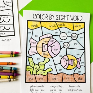 Pond Life Sight Word Color by Code for First & Second Grade, No Prep ...