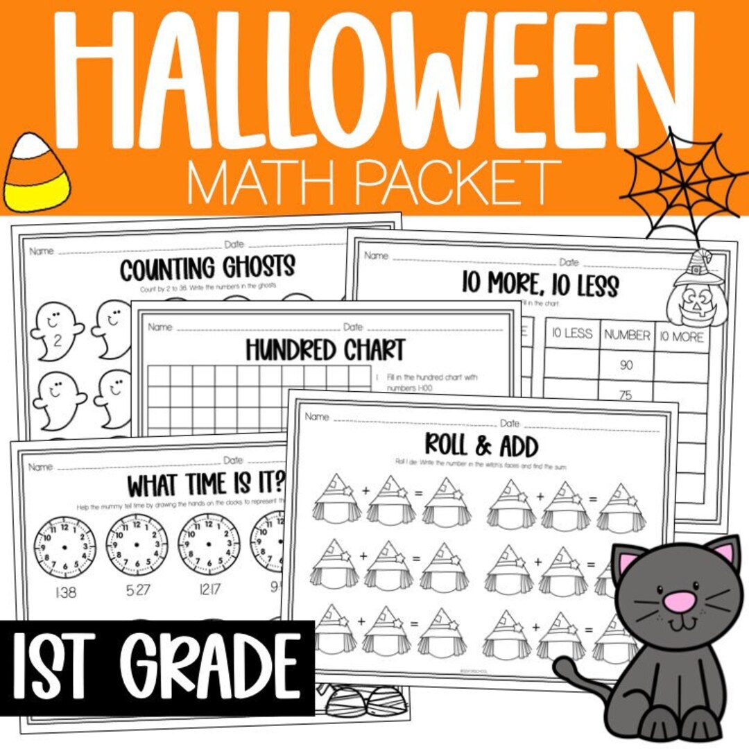 First Grade Halloween No-prep Worksheets, Early Finisher, October Math ...