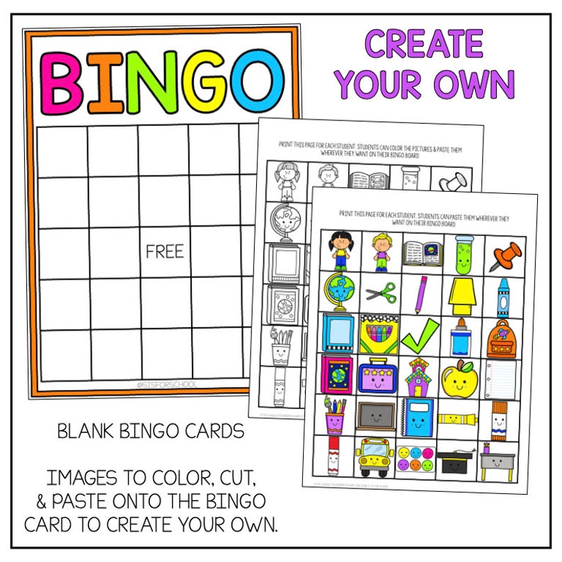 20 Back to School BINGO Cards for Classrooms, First Day of School ...