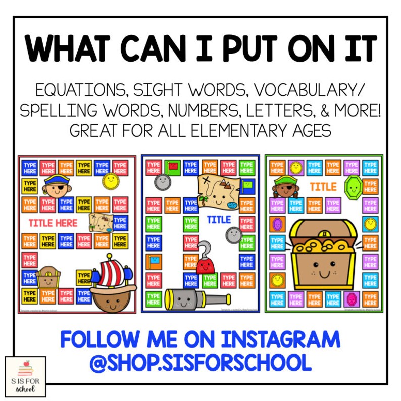 6 Editable Pirate Board Games Any Elementary Grade/subject, Homeschool ...