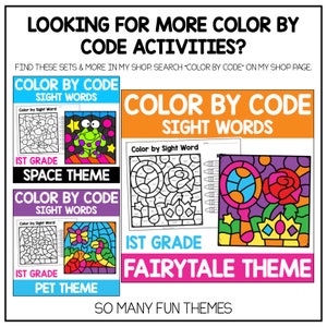 Sight Word Color by Code Worksheets, 1st Grade Earth Day, No Prep ...