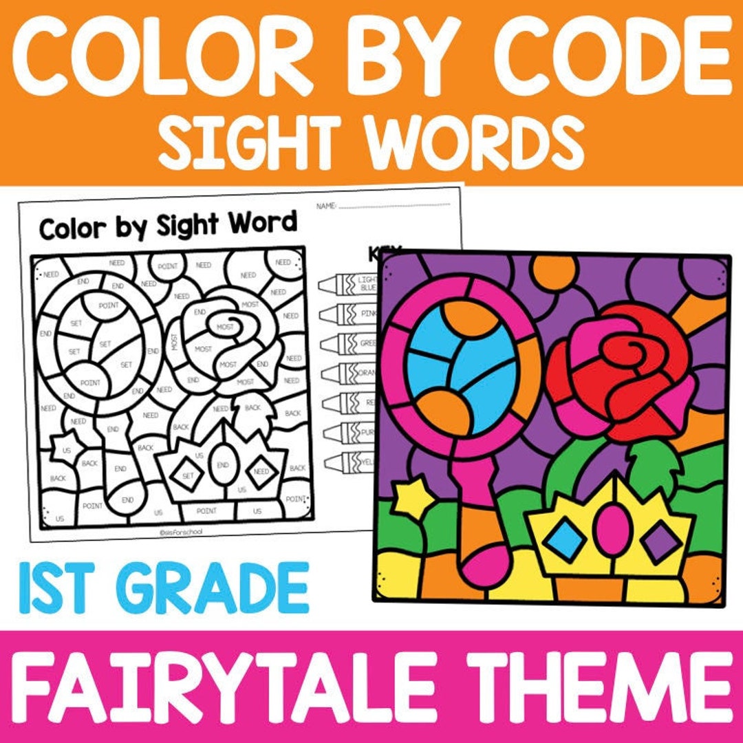 Fairytale Sight Word Color by Code for First & Second Grade, No Prep ...