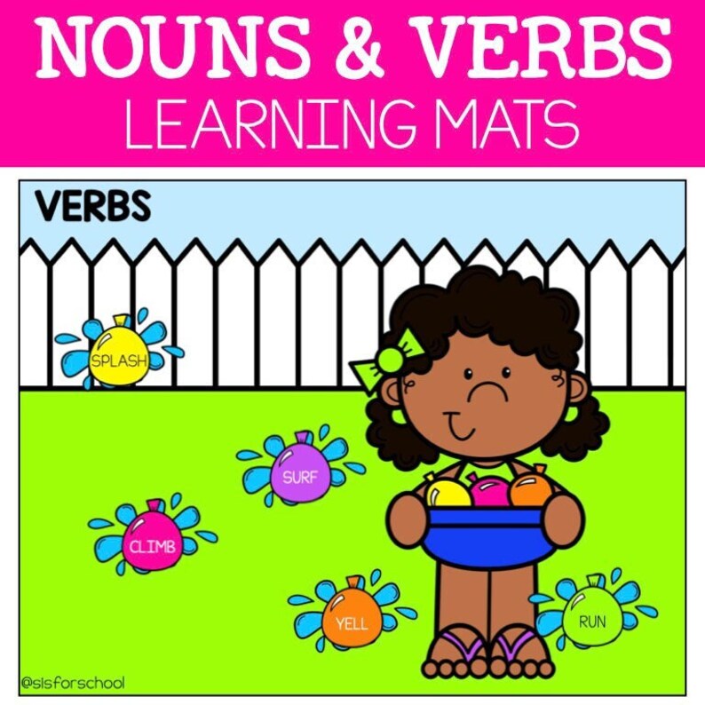 Nouns & Verbs Word Sort Busy Book Learning Mats: Parts of Speech ...
