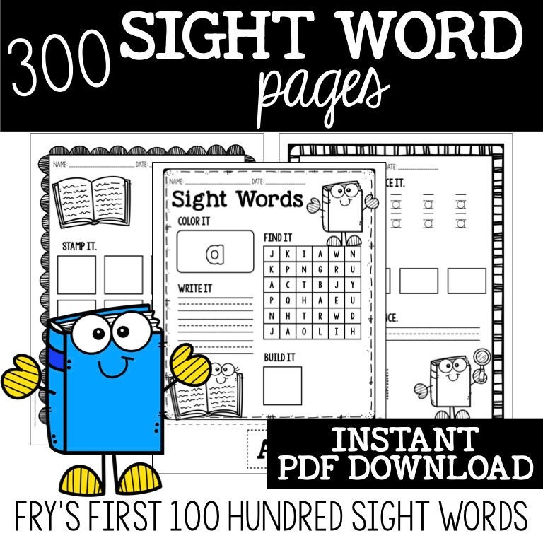 Fry's First 100 Words, Sight Word Bundle for First Grade, No Prep Sight ...