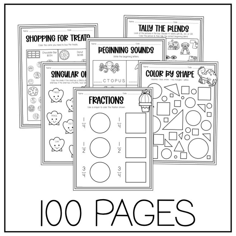 Early Finisher Worksheet Packet, Math & Literacy No Prep Pages, First ...