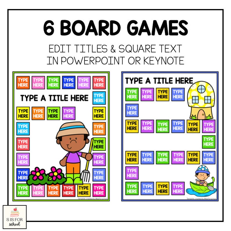 6 Editable Spring Board Games for Any Elementary Grade/subject ...