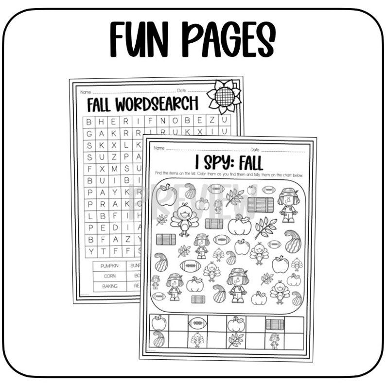 50 Page Fall Early Finisher Worksheet Packet, Math & Language Arts ...