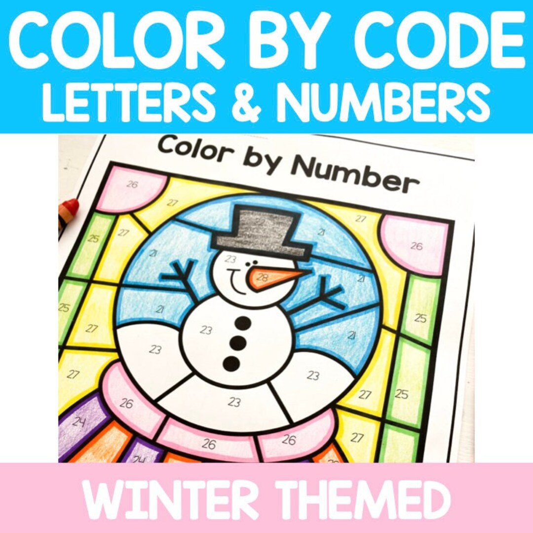 Winter Themed Letters & Numbers Color by Code for Pre-k and ...